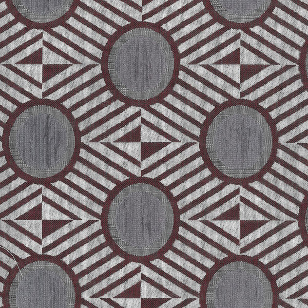 Shannon Grey/ Wine 119/490 Cicle 2200/1825 – Balmoral Textiles Limited